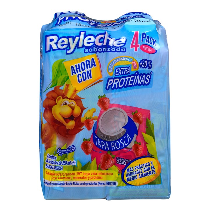 Reyleche 4Pack Uht Frutilla Tr 250 Ml - supermercadosantamaria.com