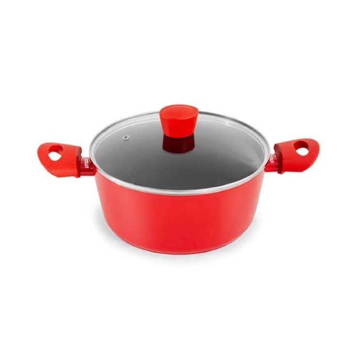 Caldero Strong Rojo Induccion 28 Cm - supermercadosantamaria.com
