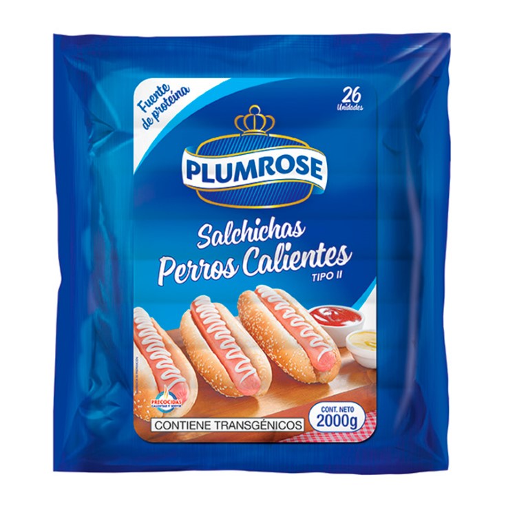 Plumrose Salchicha Perro Caliente 2Kg. - supermercadosantamaria.com
