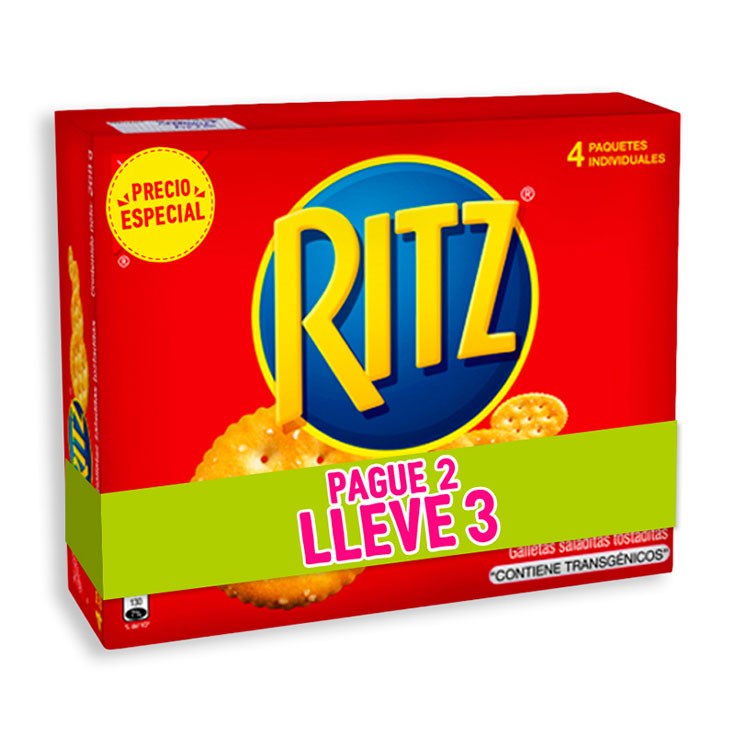 Pack 3X2 Galletas Saladitas Caja Ritz 268 Gr - supermercadosantamaria.com