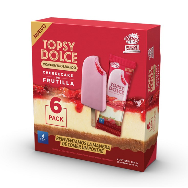 Topsy Dolce Cheesecake Frutilla Sixpack - supermercadosantamaria.com