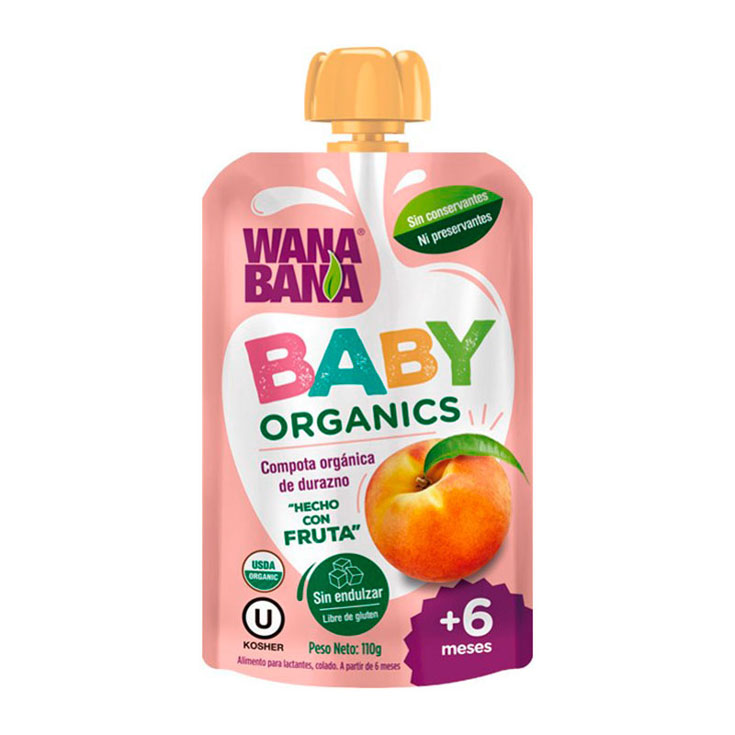 Baby Compota Org Durazno Wanabana 110G - supermercadosantamaria.com