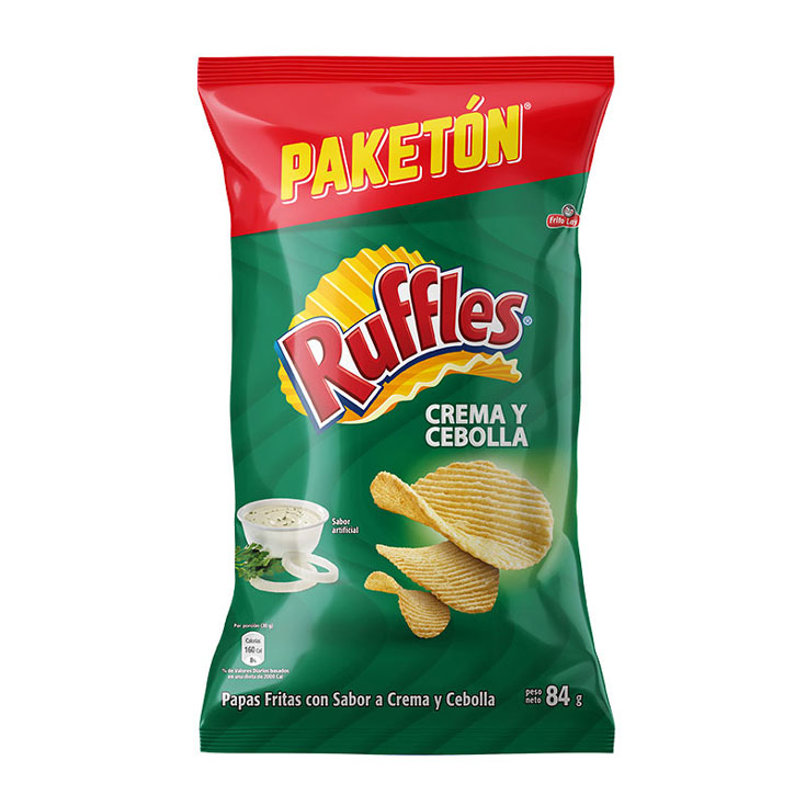 Papas Ruffles Sabor Crema Y Cebolla 84G - supermercadosantamaria.com