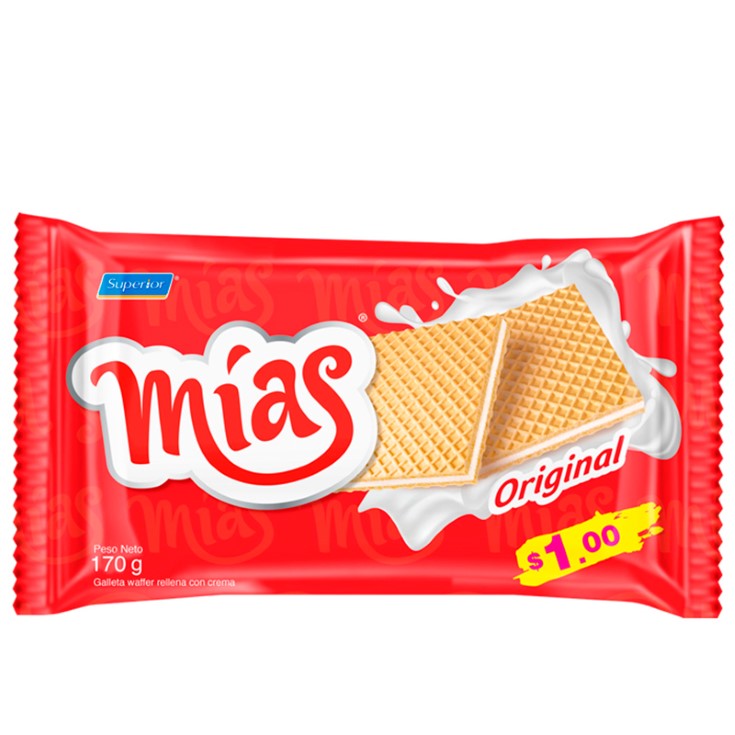 Galletas Mías Waffer Original 170Gr - supermercadosantamaria.com