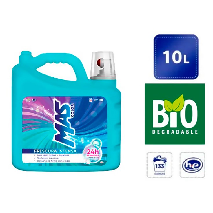 Detergente Mas Liquido Frescura Intensa 10 Lt - supermercadosantamaria.com