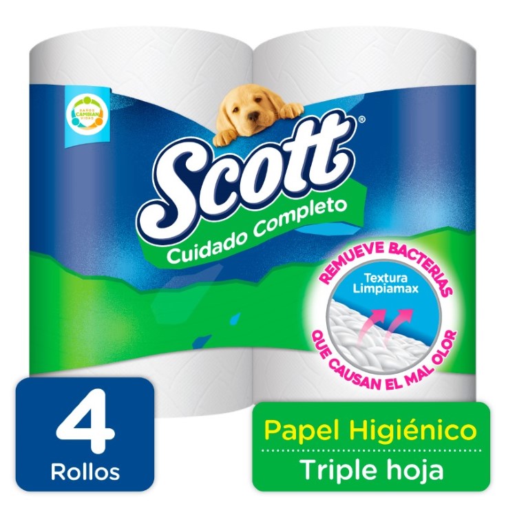 Papel Higienico Cuidado Completo Triple Hoja Scott X4 ...