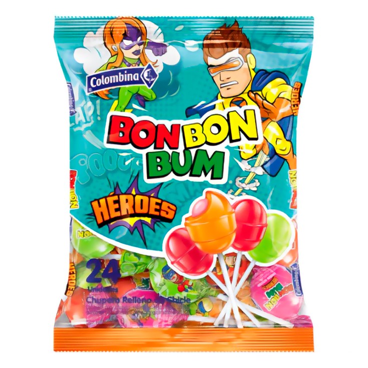 Chupeta Rellena de Chicle Bon Bon Bum Heroes 456GR ...