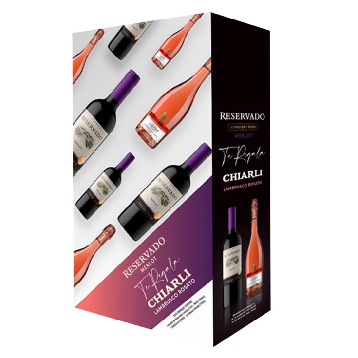 Vino Merlot Reservado + Lambrusco Chiarli Rose Duopack ...