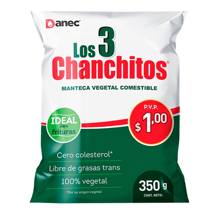Manteca Vegetal Tres Chanchitos 350 Gr - supermercadosantamaria.com