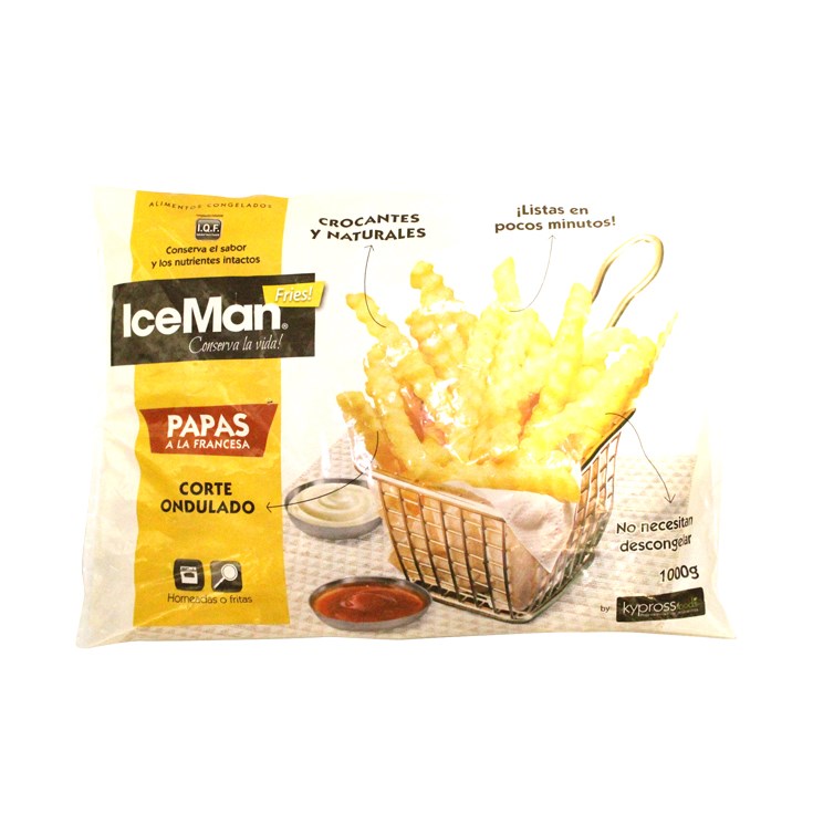 Papas Onduladas Prefritas Lord Iceman 1 Kg - supermercadosantamaria.com