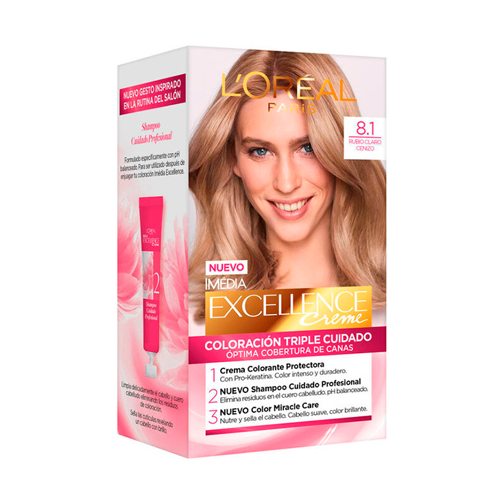 Tinte Excellence 8.1 Rubio Claro Cenizo/12 - supermercadosantamaria.com