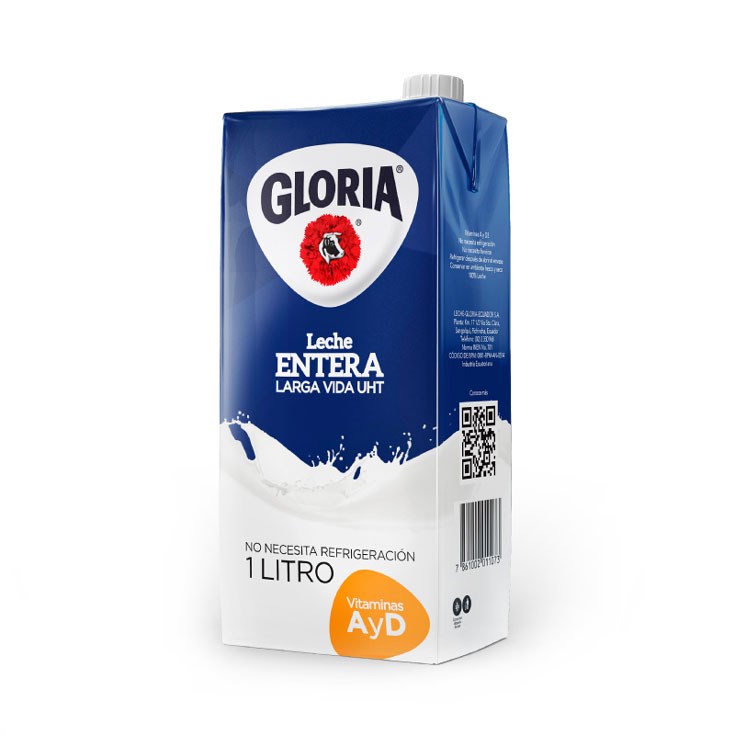 Leche Entera Uht Gloria 1 Lt. - supermercadosantamaria.com