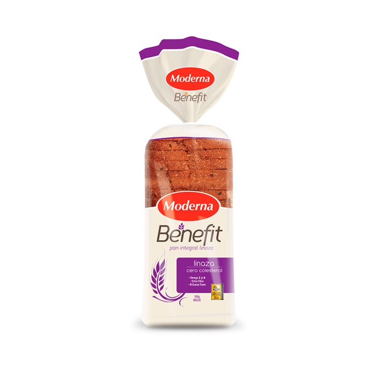 Pan Integral Benefit Linaza Moderna 500 Gr. - supermercadosantamaria.com