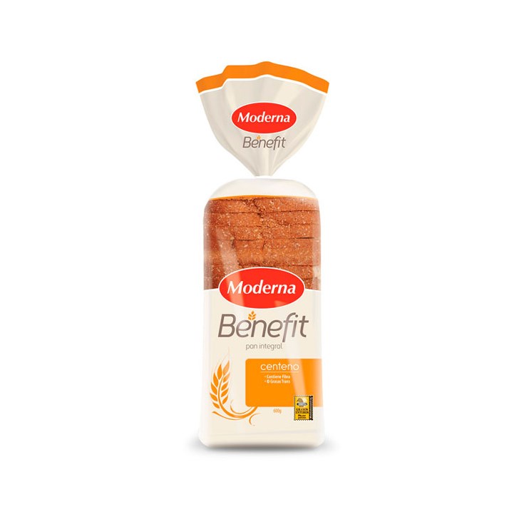 Pan Integral Benefit Centeno Moderna 500 Gr. - supermercadosantamaria.com