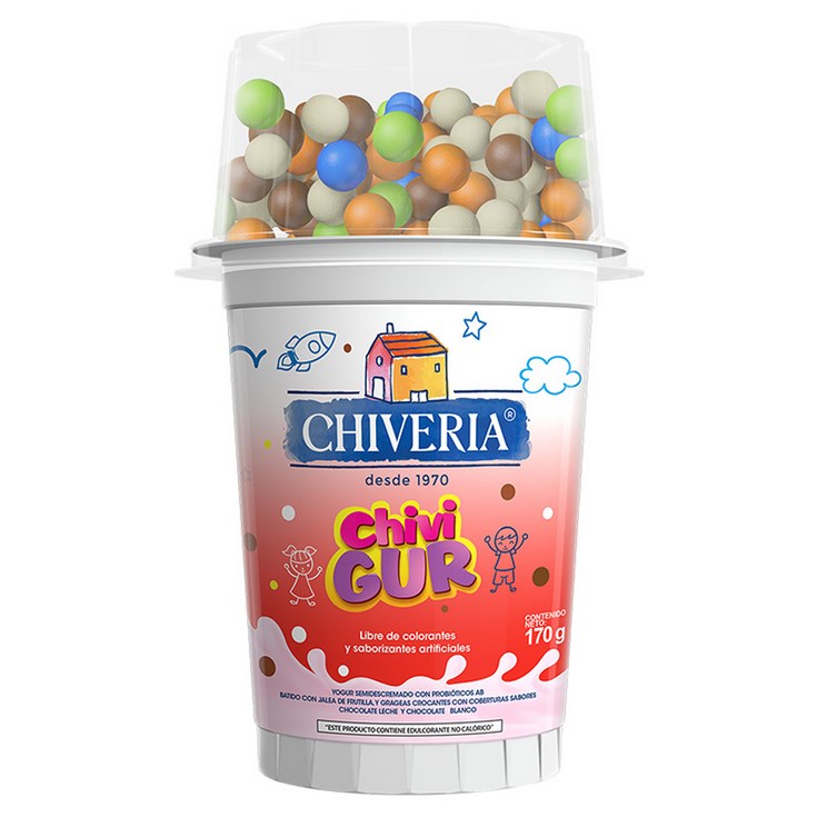Chivigur Chiveria frutilla vaso 170 ml. - supermercadosantamaria.com